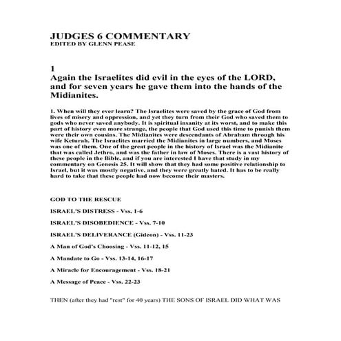 Judges 6 commentary | PDF