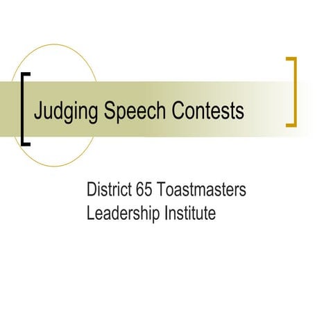 Judging Speech Contests | PPT