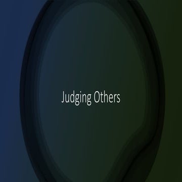 Judging Others. | PPTX