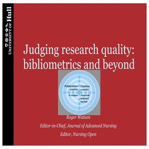 Judging research quality bibliometrics and beyond | PPTX