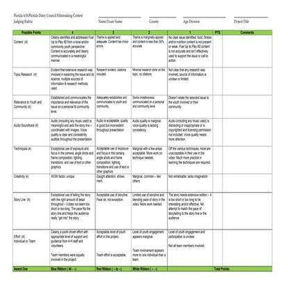 Judging rubric filmmaking contest | PDF