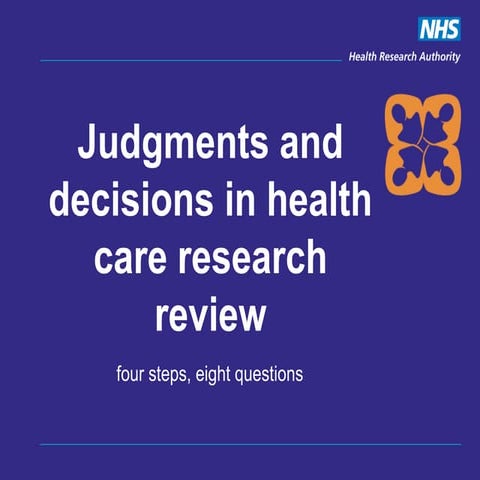 Judgments and decisions in health care review: how to undertake ethical ...