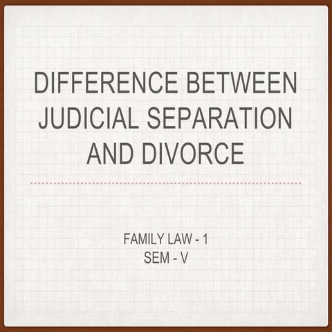 Judicial seperation & Divorce | PPTX