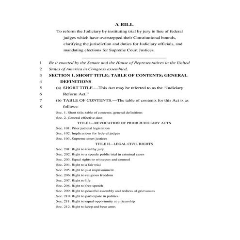 Judiciary Reform Act | PDF