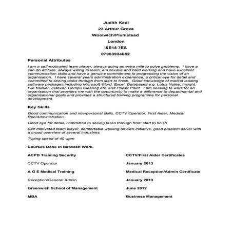 Karyn Welsby Curriculum Vitae Nov 2014 | DOC