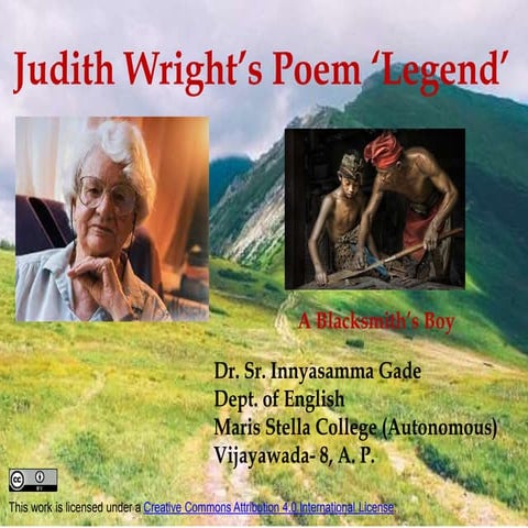 Judith Wright's poem Legend | PDF