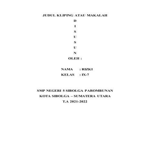 JUDUL KLIPING ATAU MAKALAH.docx