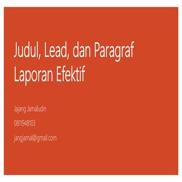 Judul, lead dan paragraf | PDF