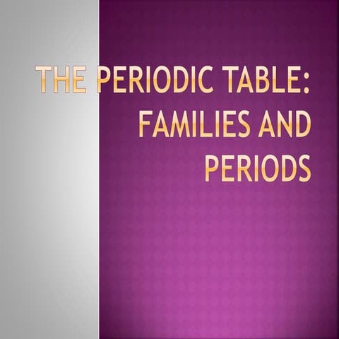 elemental families and groups | PPTX
