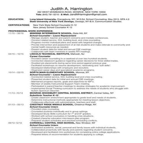 Judy Harrington Resume | PDF