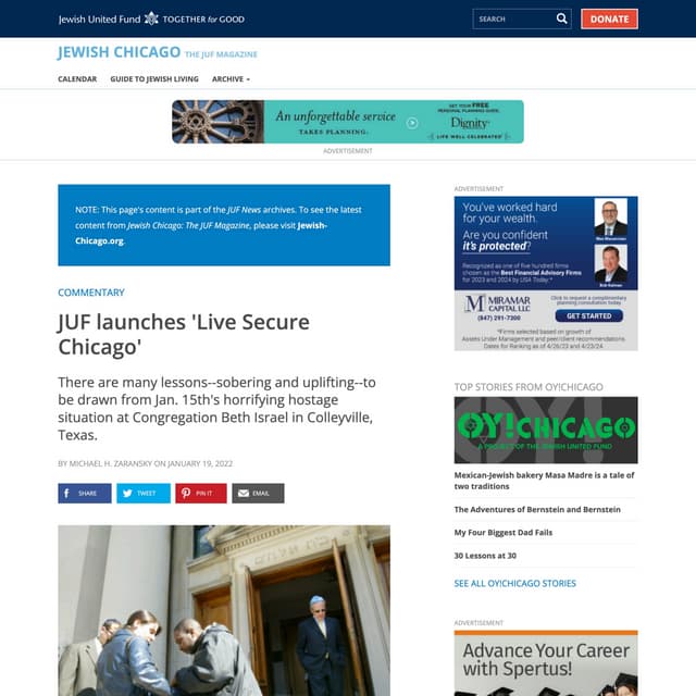 JUF launches ‘Live Secure Chicago’ | Michael Zaransky | Jewish Chicago ...