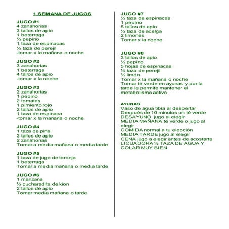 Recetas de-jugos | PDF