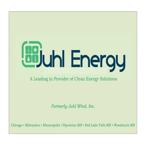 Juhl Energy - Company Presentation April 2014 | PPT