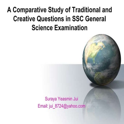 A Comparative Study of Traditional and Creative Questions in SSC ...