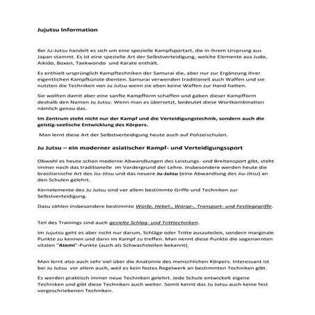 Ju jutsu information | PDF