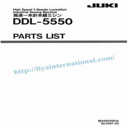 Juki ddl 5550 parts list | PDF