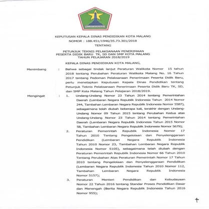 JUKNIS PPDB SMP MALANG 2018 | PDF