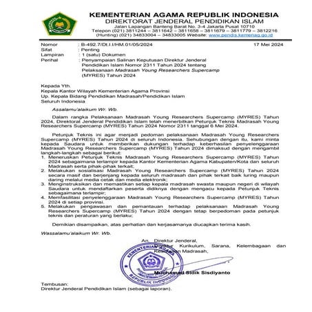 Juknis_MYRES_Tahun_2024.pdf ajang bergengsi di kementerian Agama | PDF