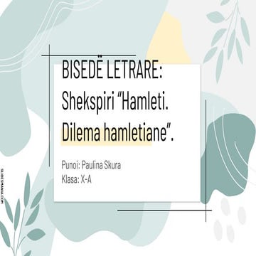 Bised letrare hamleti. William Shakespeare | PPTX