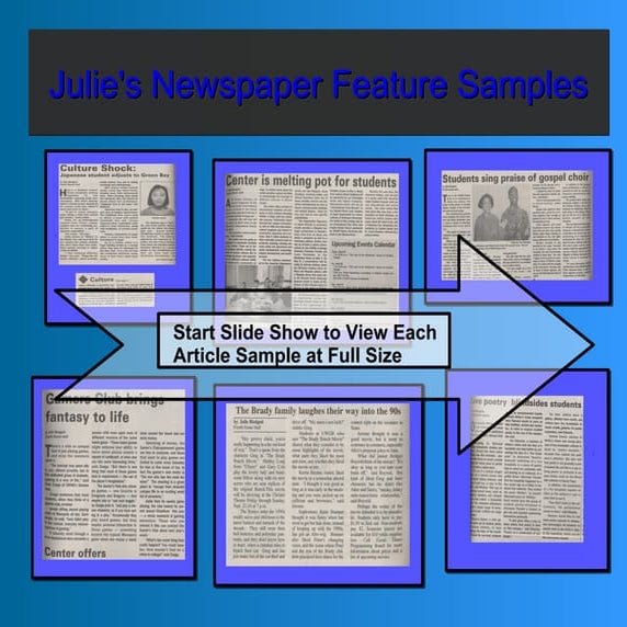 Julie Anne's Newspaper Feature Writing Samples | PPT