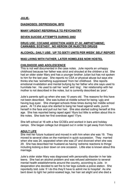 Example SA Assessment Diagnosis | PDF