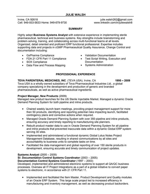 VINCENT J_Cox_Resume | DOC | Pharmaceutical Industry | Industries