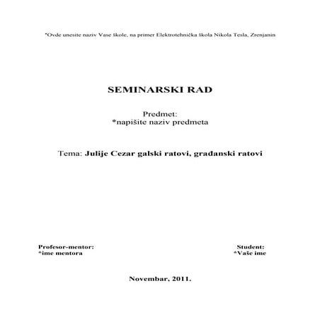 Julije cezar galski ratovi, gradjanski ratovi | PDF