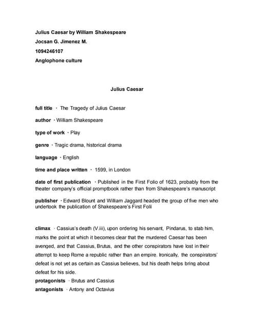 Julius Caesar - PPT | PPTX