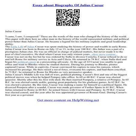 Julius Caesar Essay | PDF