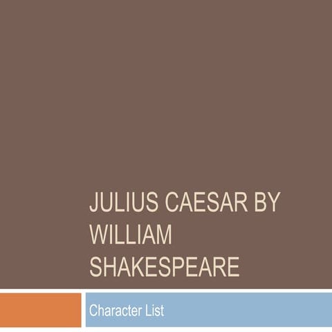 Julius caesar introduction, character predictions | PPT