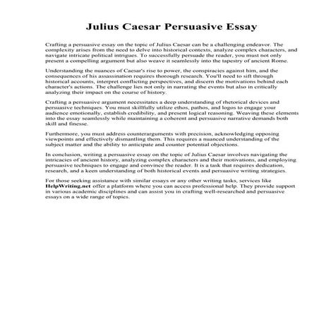 Essay On Julius Caesar. Caldwell Community College and Technical ...