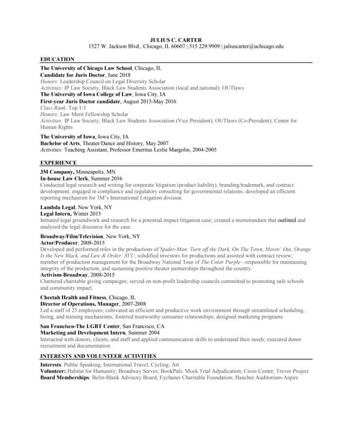 Resume - Osterhoudt, Douglas J. | DOC | Legal Services Industry ...