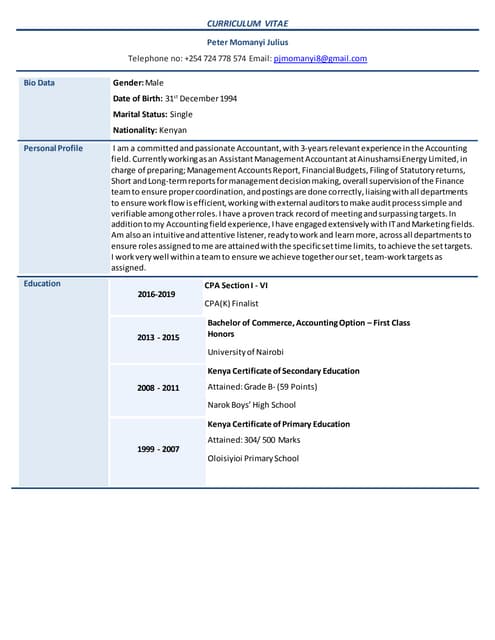 CURRICULUM VITAE 1(1) | PDF