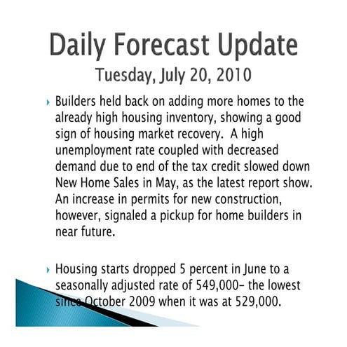 Daily Forecast Update: July 20, 2010 | PDF