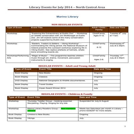 July 2014 library events | PDF