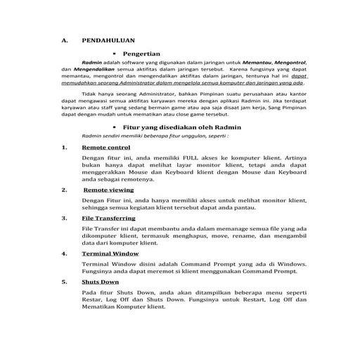 Remote komputer menggunakan radmin | PPTX