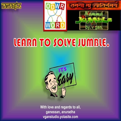 KIDS...LEARN TO SOLVE JUMBLE. EASY. | PDF | Games and Puzzles | Hobbies ...
