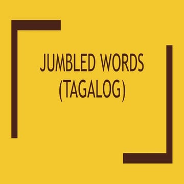 Jumble Words Tagalog for monthly meeting | PPTX