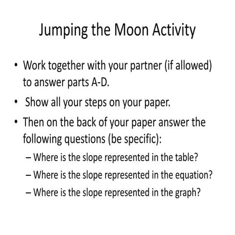 Jumping on the moon student instructions | PPTX