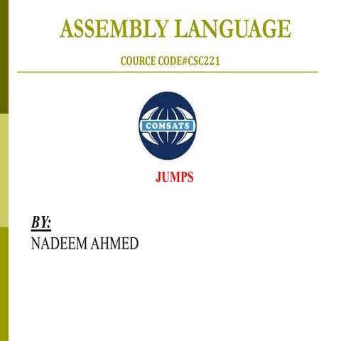 Jumps In Assembly Language Ppt