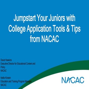 Jumpstart the College Application Process for High School Juniors | PPTX