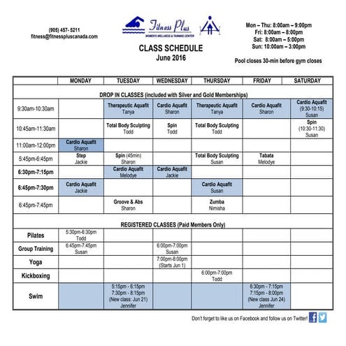 Jun 2016 class schedule | PPT