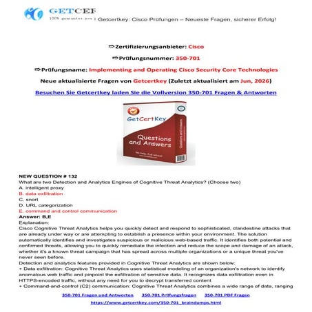 Comprehensive Cisco 350-701 Exam Prep: Security Core Technologies Q&A | PDF