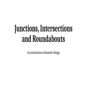 Types of intersection of road and design parameters of road ...