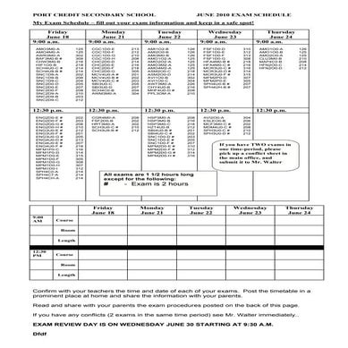 June 2010-exam-schedule | PDF