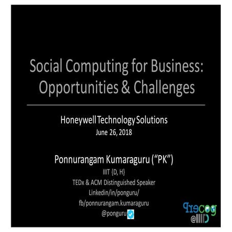 Social Computing for Business: Opportunities & Challenges | PDF