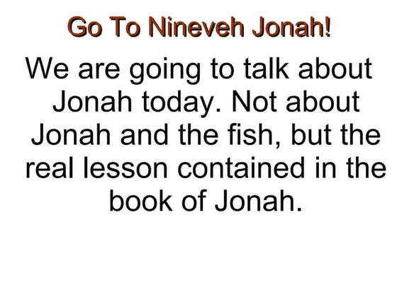 Jonah | PPT | Christianity | Religion & Spirituality