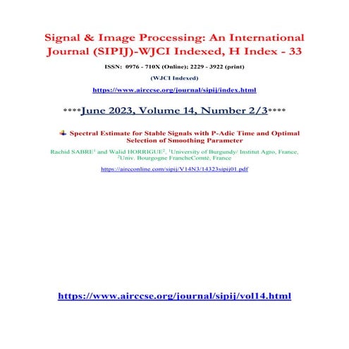 Table of Contents - June 2023, Volume 14, Number 2/3 | PDF