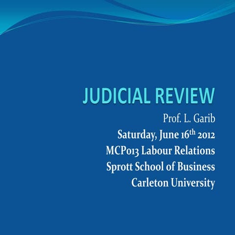 What is Judicial Review Sprott Lab Rels June 16 2012 | PDF