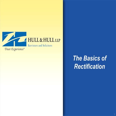 The Basics of Rectification | PPT | Legal Services Industry | Industries